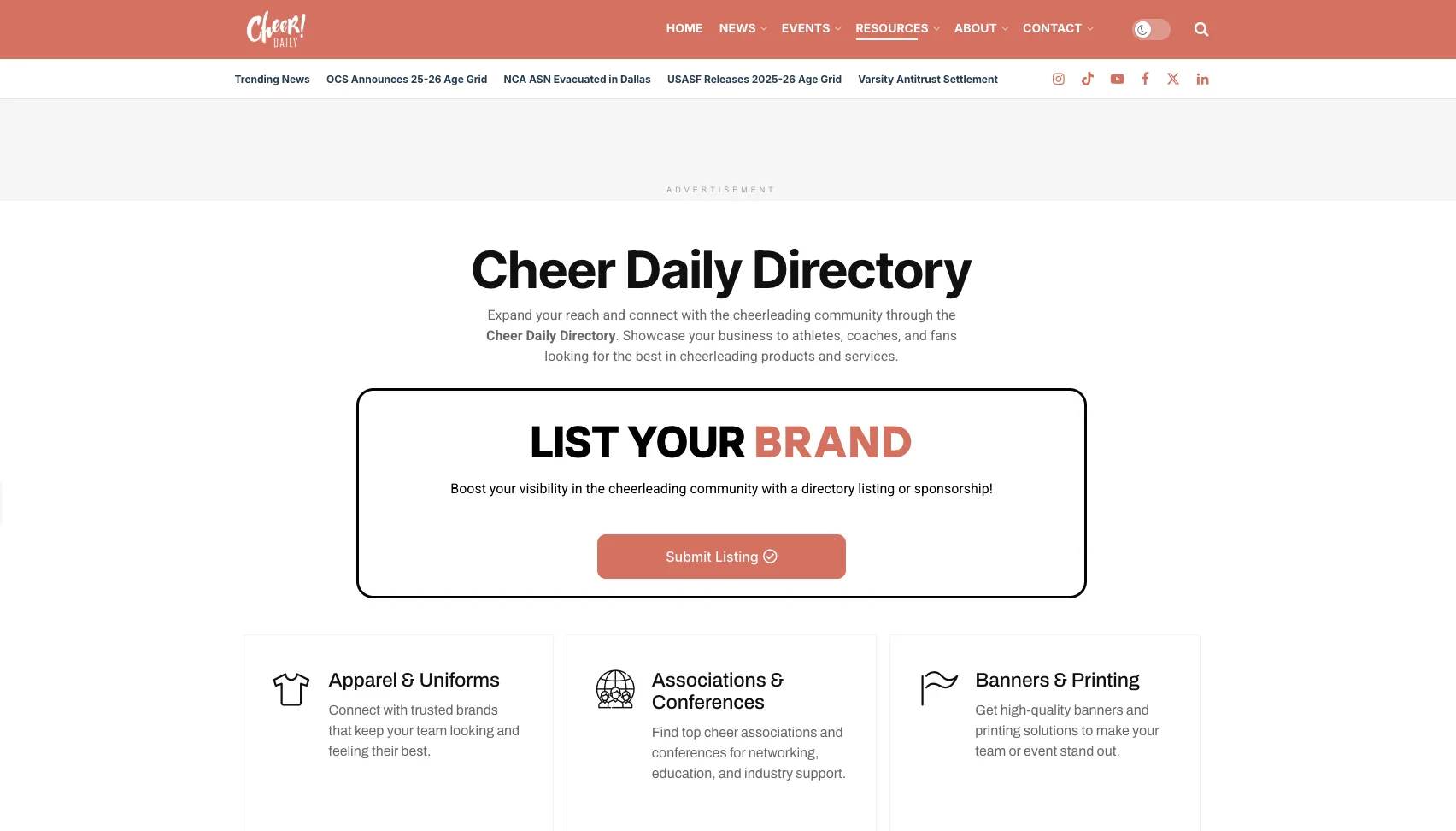 Cheer Daily Directory 2026 | Cheerleading Business Directory